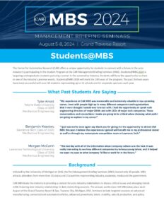 MBS24-Student Packet-College Info - Center for Automotive Research